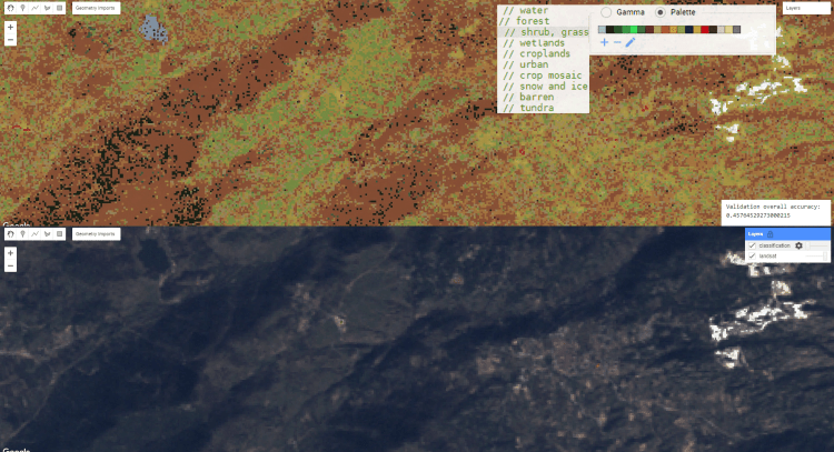 Supervised Classification using the Google Earth Engine, analysis by ...