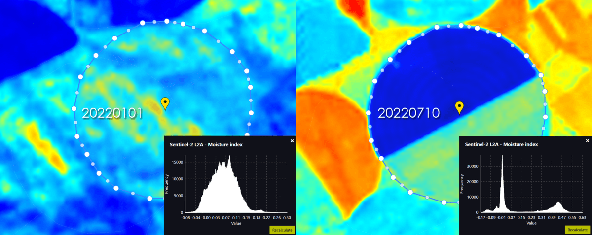 Measuring moisture: Normalized Difference Moisture Index (NDMI ...